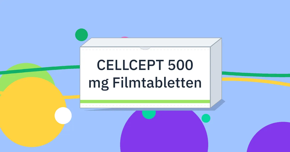 Symbolbild: Packung mit der Aufschrift CELLCEPT 500 mg Filmtabletten (PZN 10713416) – Verfügbarkeit und Bezug in Apotheken in Frankfurt am Main