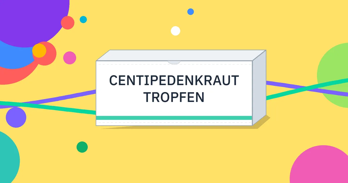 Symbolbild: Packung mit der Aufschrift CENTIPEDENKRAUT TROPFEN (PZN 14283906) – Verfügbarkeit und Bezug in Apotheken in Frankfurt am Main