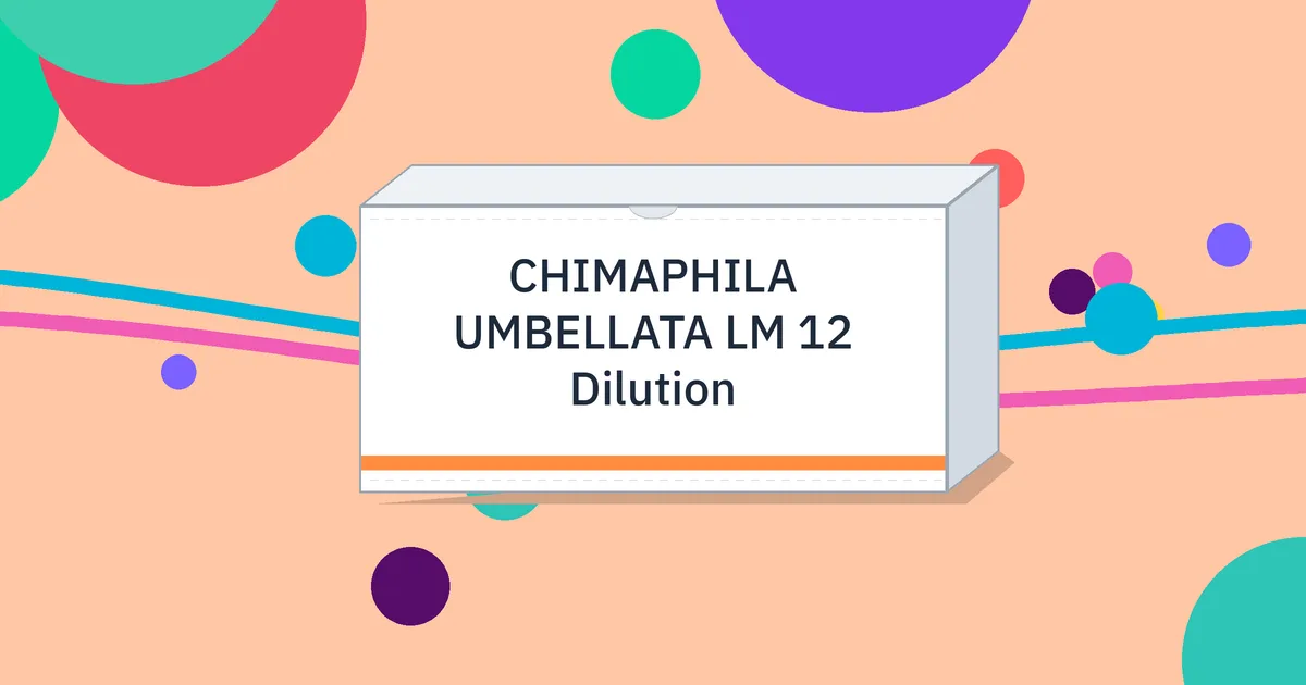 Symbolbild: Packung mit der Aufschrift CHIMAPHILA UMBELLATA LM 12 Dilution (PZN 12813381) – Verfügbarkeit und Bezug in Apotheken in Frankfurt am Main