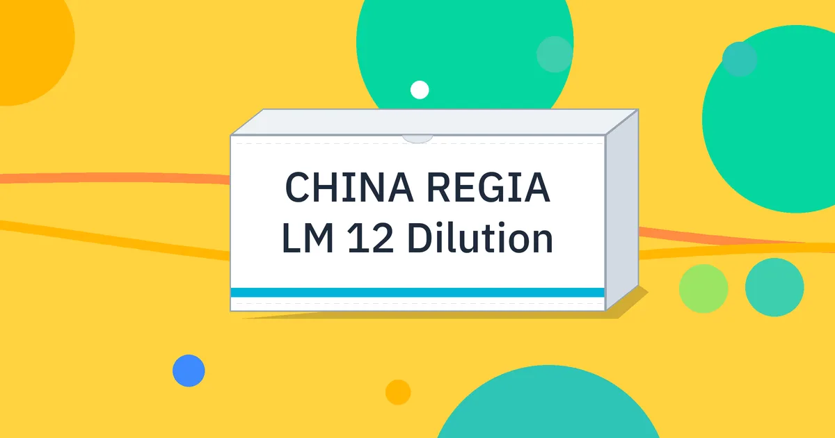 Symbolbild: Packung mit der Aufschrift CHINA REGIA LM 12 Dilution (PZN 12814274) – Verfügbarkeit und Bezug in Apotheken in Frankfurt am Main