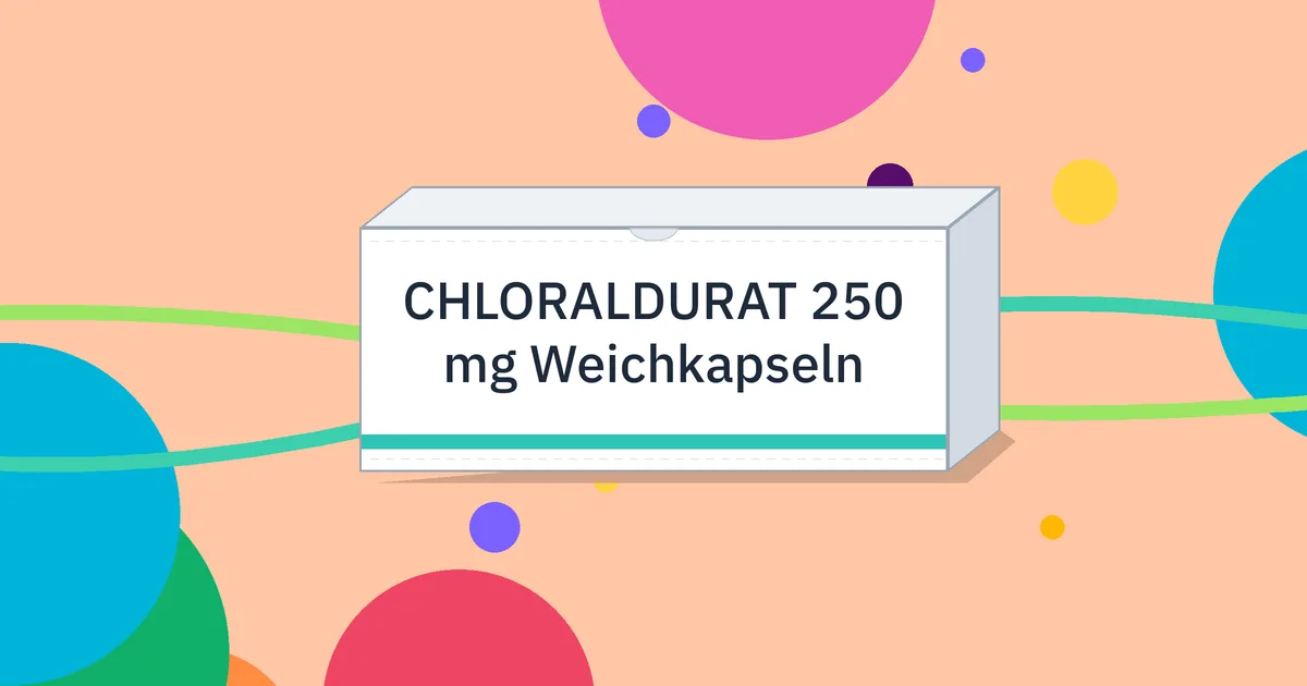 Symbolbild: Packung mit der Aufschrift CHLORALDURAT 250 mg Weichkapseln (PZN 04778883) – Verfügbarkeit und Bezug in Apotheken in Frankfurt am Main