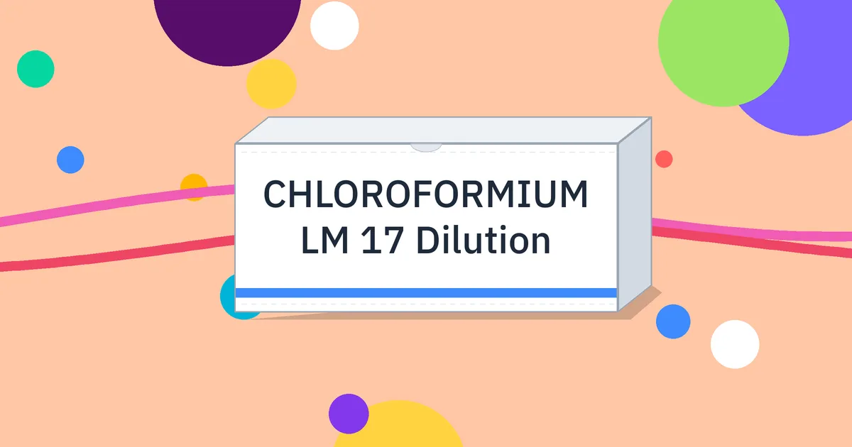Symbolbild: Packung mit der Aufschrift CHLOROFORMIUM LM 17 Dilution (PZN 13444603) – Verfügbarkeit und Bezug in Apotheken in Frankfurt am Main