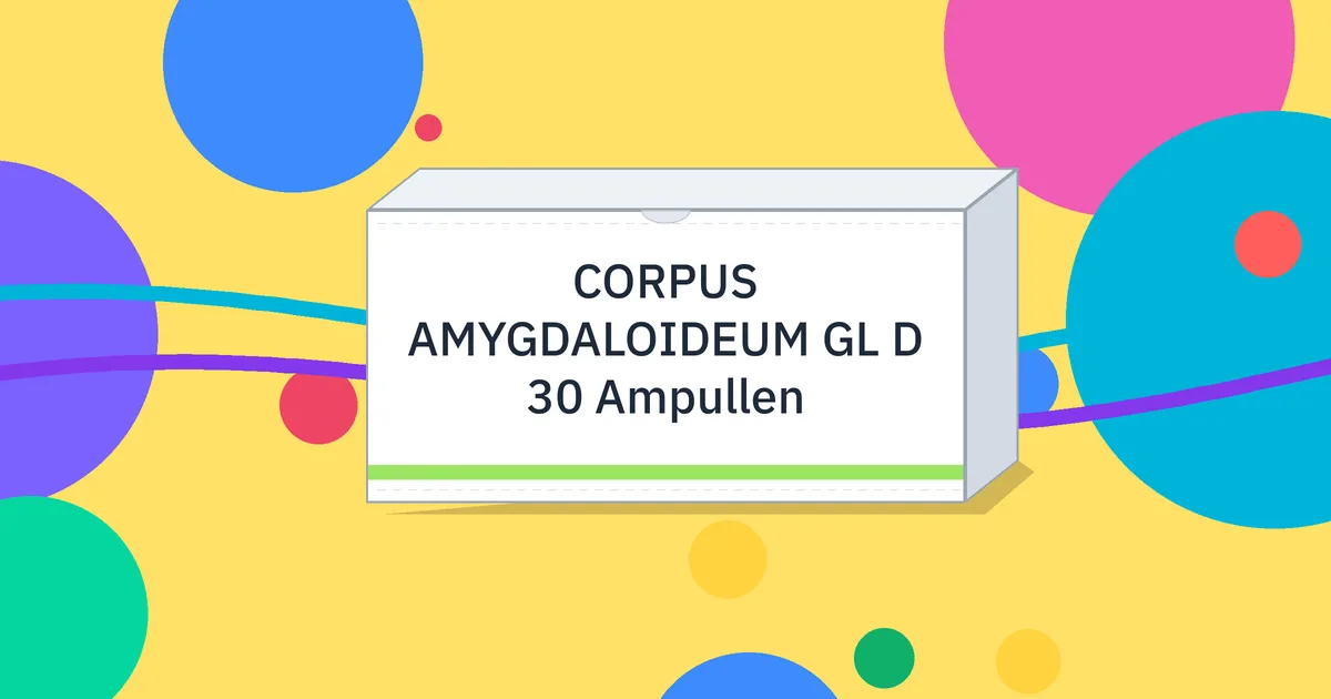 Symbolbild: Packung mit der Aufschrift CORPUS AMYGDALOIDEUM GL D 30 Ampullen (PZN 02915258) – Verfügbarkeit und Bezug in Apotheken in Frankfurt am Main