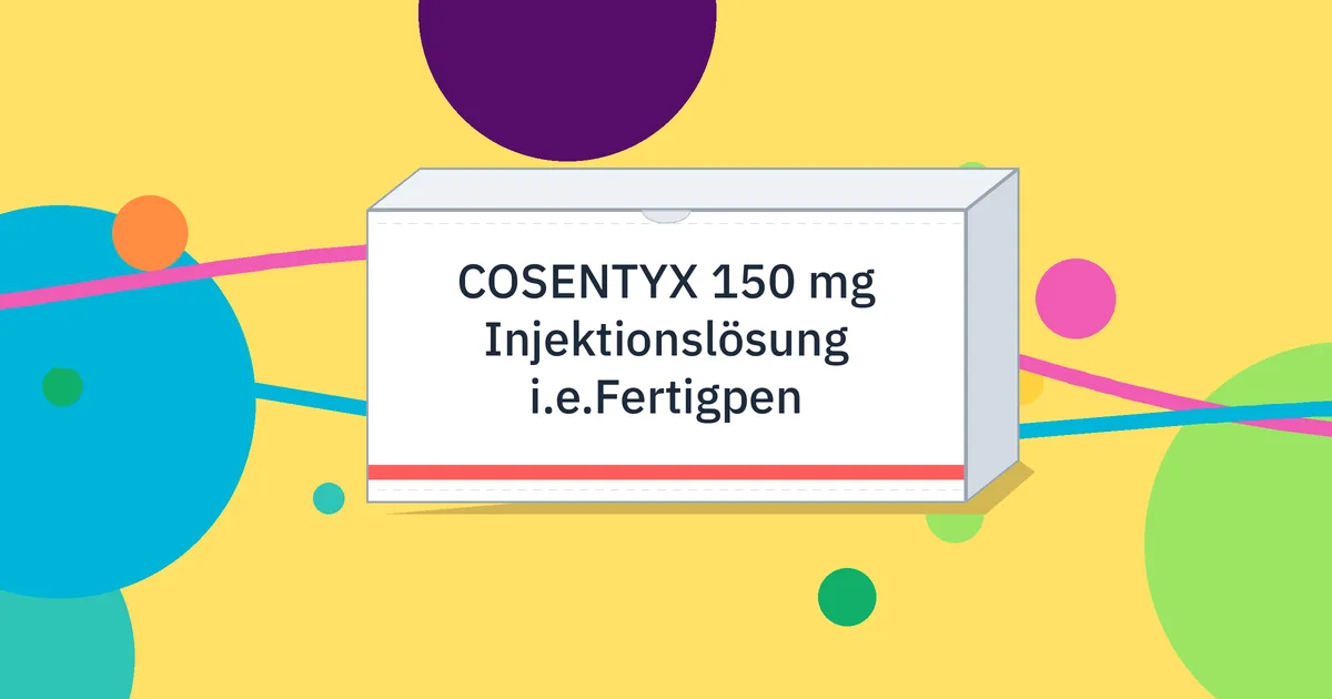 Symbolbild: Packung mit der Aufschrift COSENTYX 150 mg Injektionslösung i.e.Fertigpen (PZN 12519405) – Verfügbarkeit und Bezug in Apotheken in Frankfurt am Main