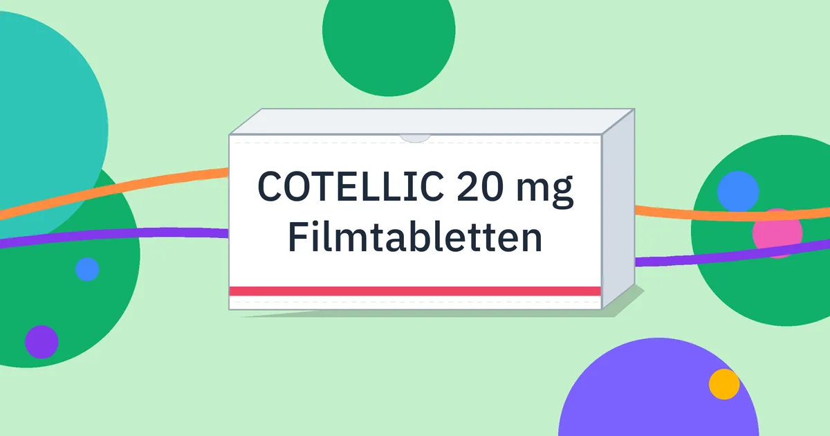 Symbolbild: Packung mit der Aufschrift COTELLIC 20 mg Filmtabletten (PZN 19185249) – Verfügbarkeit und Bezug in Apotheken in Frankfurt am Main