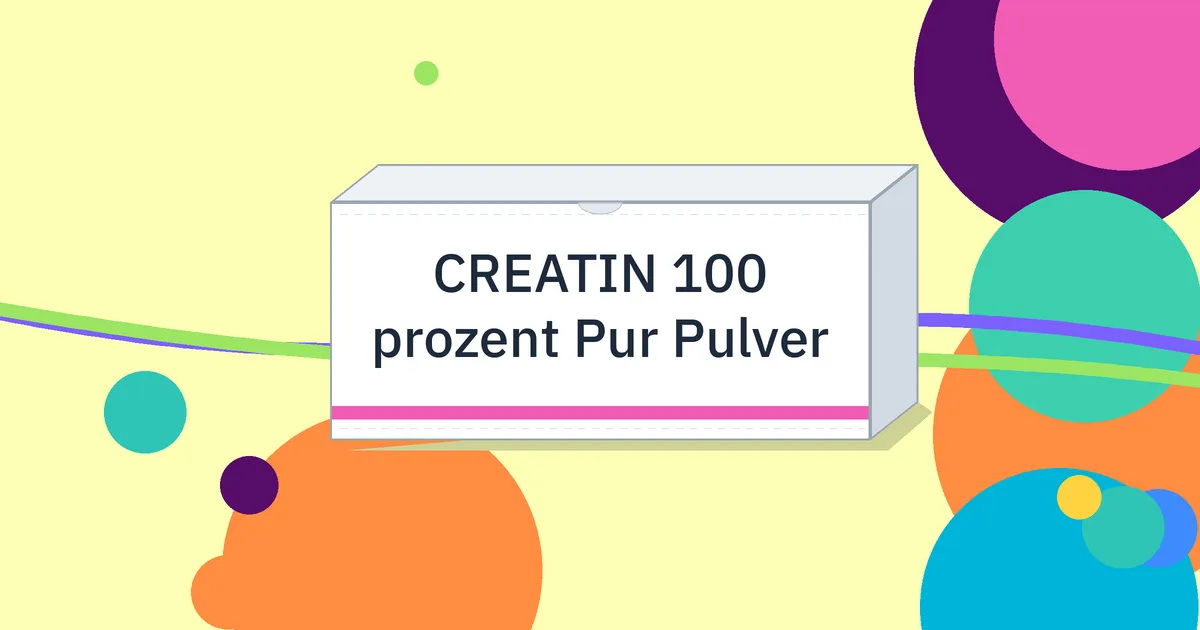 Symbolbild: Packung mit der Aufschrift CREATIN 100 prozent Pur Pulver (PZN 01498232) – Verfügbarkeit und Bezug in Apotheken in Frankfurt am Main