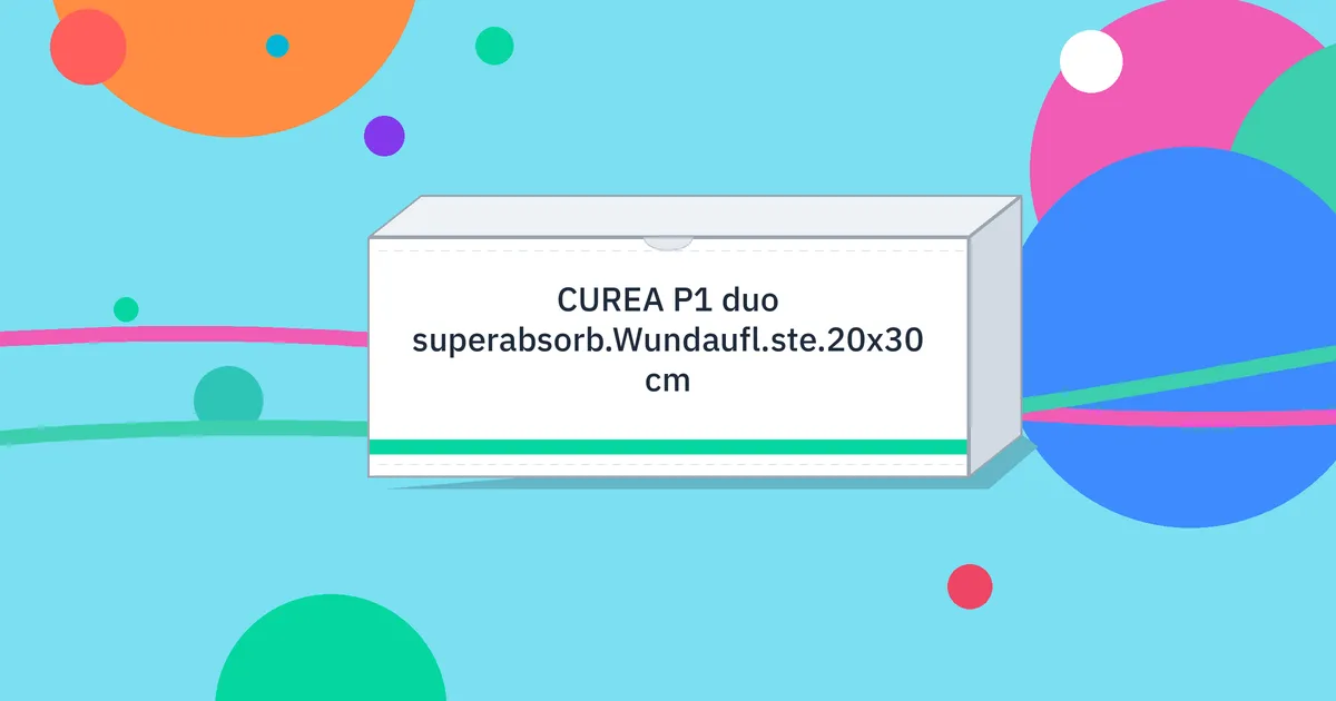 Symbolbild: Packung mit der Aufschrift CUREA P1 duo superabsorb.Wundaufl.ste.20x30 cm (PZN 11113948) – Verfügbarkeit und Bezug in Apotheken in Frankfurt am Main