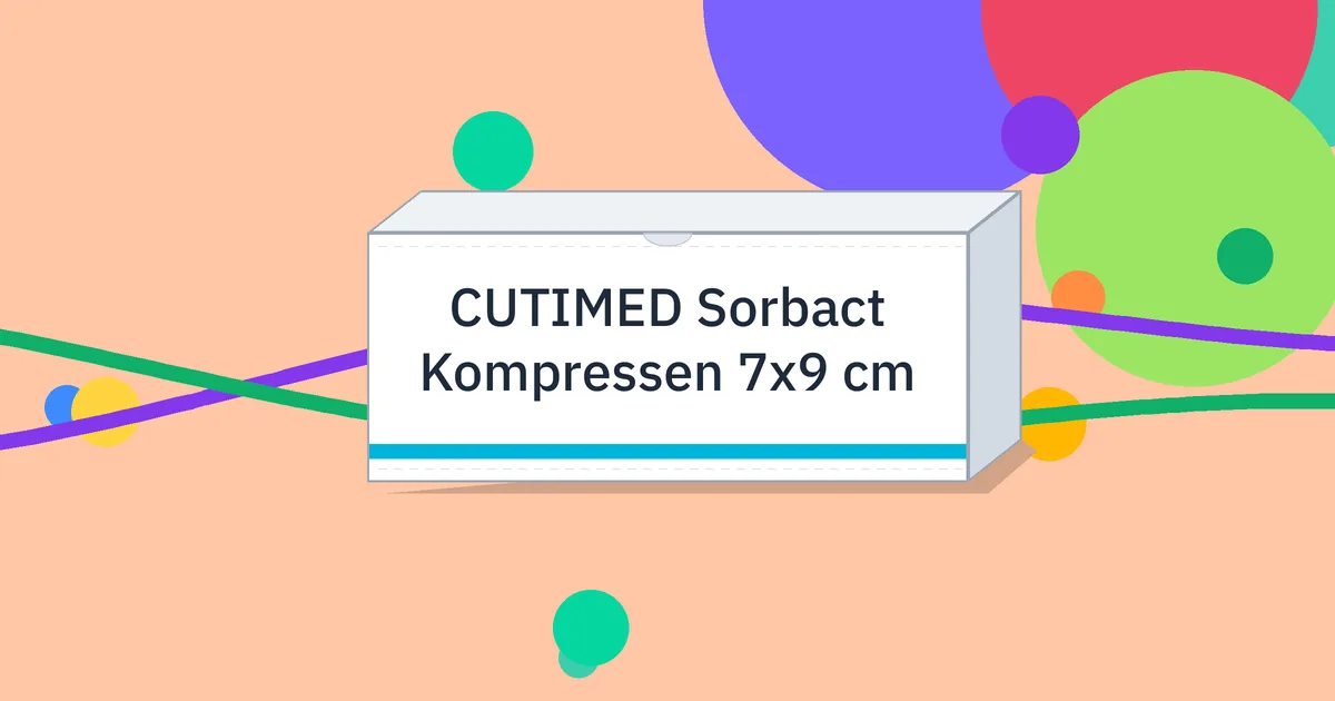 Symbolbild: Packung mit der Aufschrift CUTIMED Sorbact Kompressen 7x9 cm (PZN 14016217) – Verfügbarkeit und Bezug in Apotheken in Frankfurt am Main