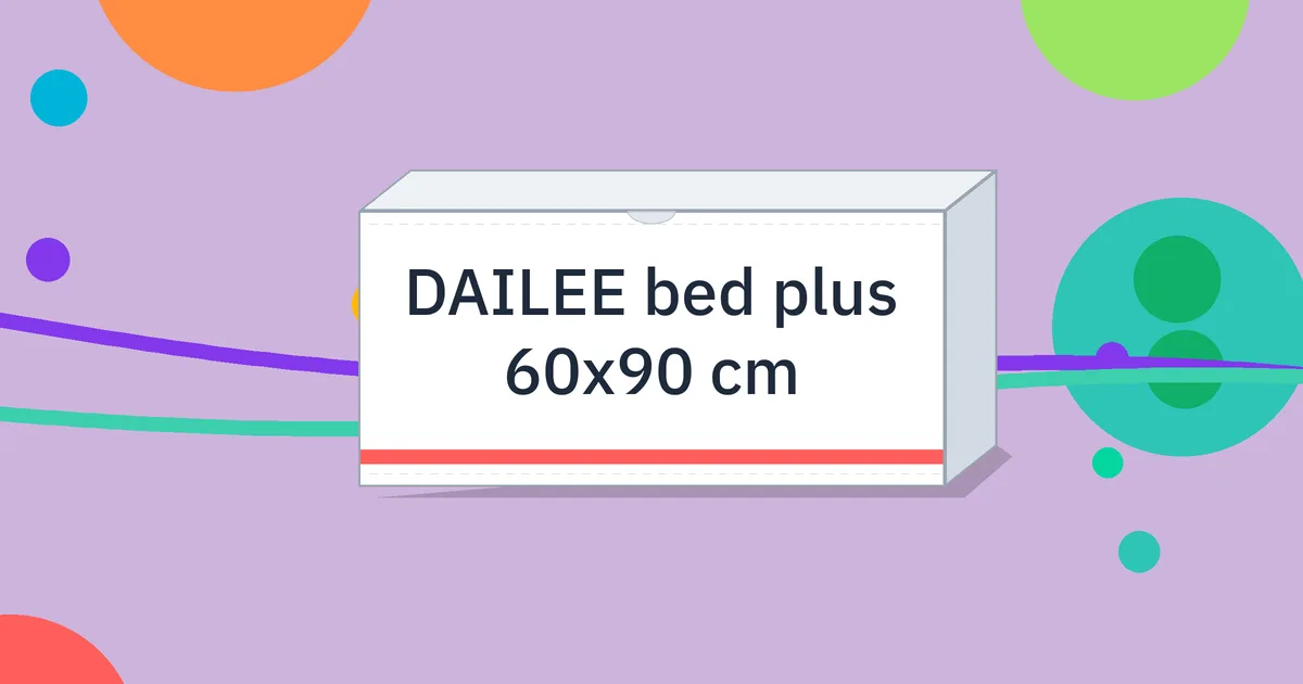 Symbolbild: Packung mit der Aufschrift DAILEE bed plus 60x90 cm (PZN 18194737) – Verfügbarkeit und Bezug in Apotheken in Frankfurt am Main