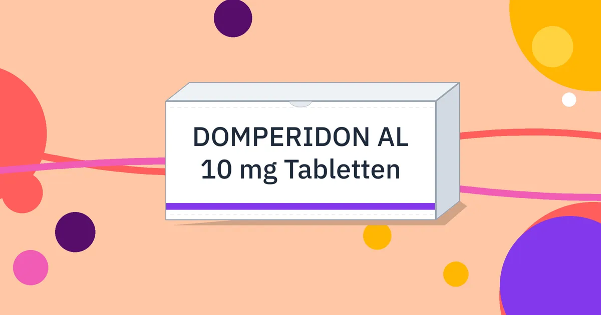 Symbolbild: Packung mit der Aufschrift DOMPERIDON AL 10 mg Tabletten (PZN 00106046) – Verfügbarkeit und Bezug in Apotheken in Frankfurt am Main