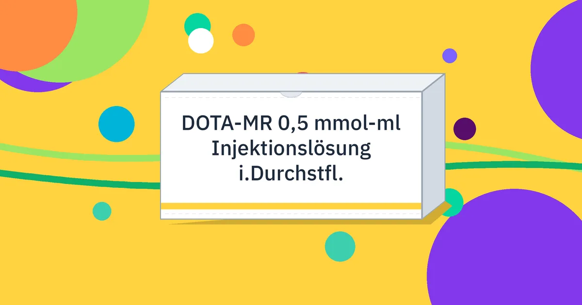 Symbolbild: Packung mit der Aufschrift DOTA-MR 0,5 mmol-ml Injektionslösung i.Durchstfl. (PZN 13354171) – Verfügbarkeit und Bezug in Apotheken in Frankfurt am Main