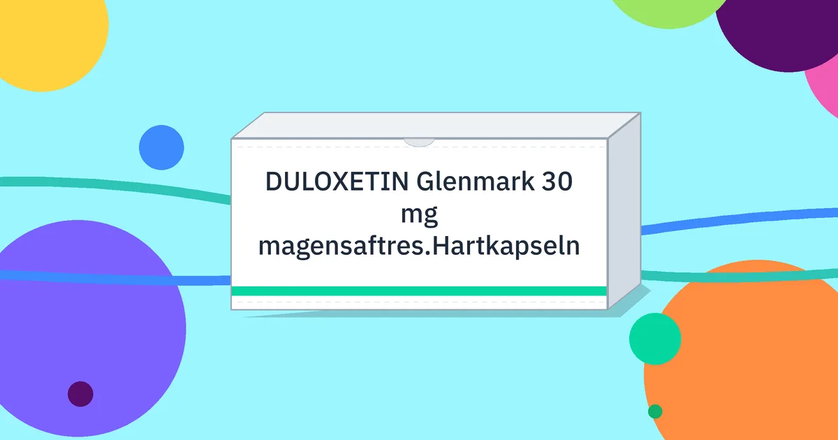 Symbolbild: Packung mit der Aufschrift DULOXETIN Glenmark 30 mg magensaftres.Hartkapseln (PZN 11323338) – Verfügbarkeit und Bezug in Apotheken in Frankfurt am Main