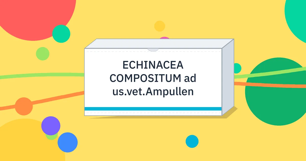 Symbolbild: Packung mit der Aufschrift ECHINACEA COMPOSITUM ad us.vet.Ampullen (PZN 04749479) – Verfügbarkeit und Bezug in Apotheken in Frankfurt am Main