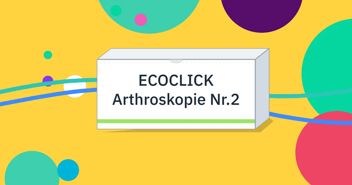Symbolbild: Packung mit der Aufschrift ECOCLICK Arthroskopie Nr.2 (PZN 00498589) – Verfügbarkeit und Bezug in Apotheken in Frankfurt am Main