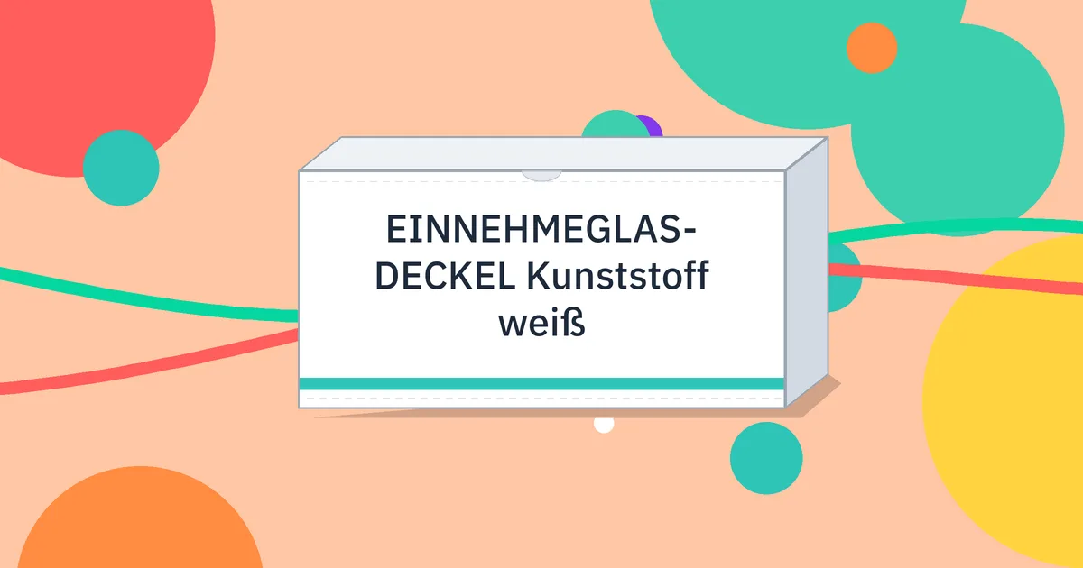 Symbolbild: Packung mit der Aufschrift EINNEHMEGLAS-DECKEL Kunststoff weiß (PZN 01988189) – Verfügbarkeit und Bezug in Apotheken in Frankfurt am Main