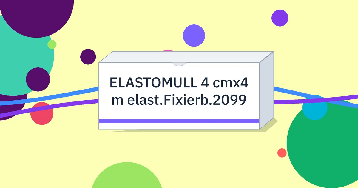 Symbolbild: Packung mit der Aufschrift ELASTOMULL 4 cmx4 m elast.Fixierb.2099 (PZN 20643326) – Verfügbarkeit und Bezug in Apotheken in Frankfurt am Main