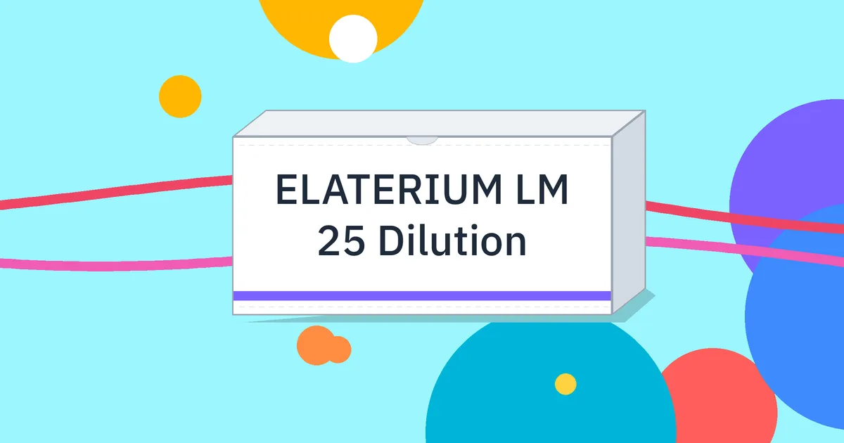 Symbolbild: Packung mit der Aufschrift ELATERIUM LM 25 Dilution (PZN 13470397) – Verfügbarkeit und Bezug in Apotheken in Frankfurt am Main