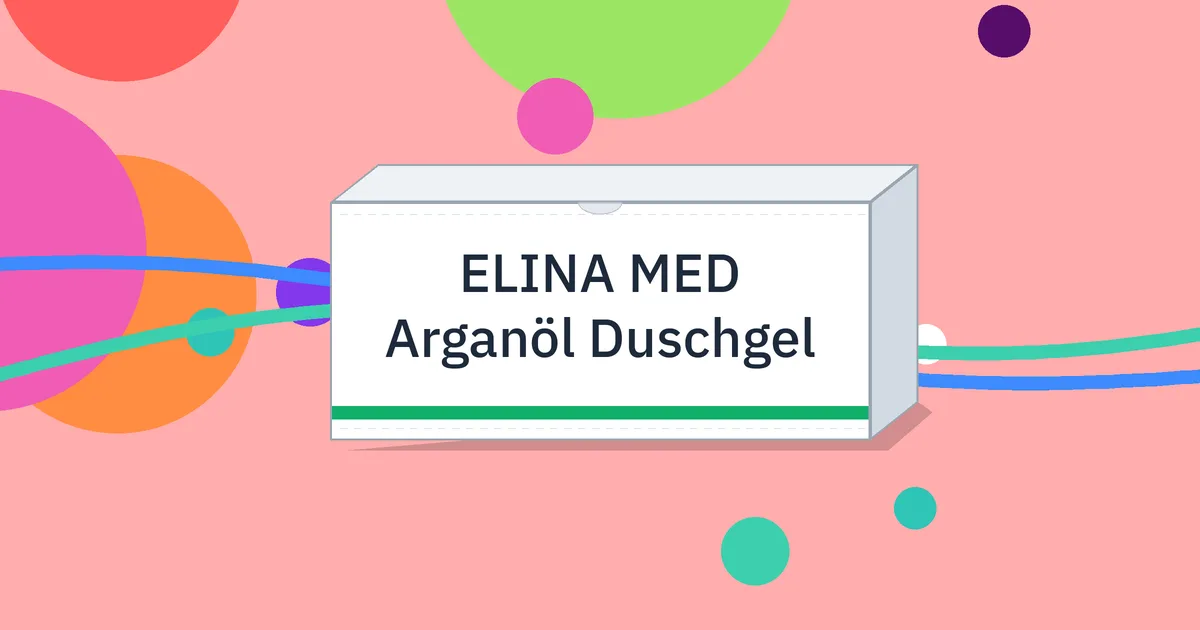 Symbolbild: Packung mit der Aufschrift ELINA MED Arganöl Duschgel (PZN 11291348) – Verfügbarkeit und Bezug in Apotheken in Frankfurt am Main
