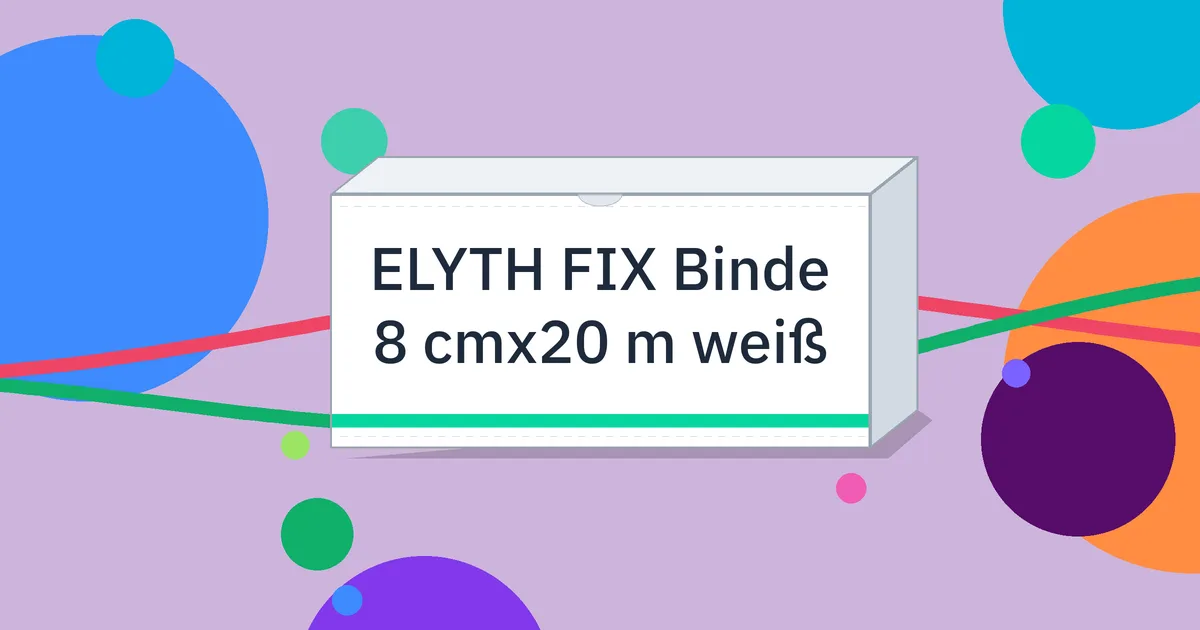 Symbolbild: Packung mit der Aufschrift ELYTH FIX Binde 8 cmx20 m weiß (PZN 10537422) – Verfügbarkeit und Bezug in Apotheken in Frankfurt am Main