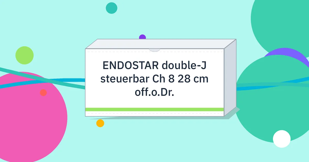 Symbolbild: Packung mit der Aufschrift ENDOSTAR double-J steuerbar Ch 8 28 cm off.o.Dr. (PZN 00439569) – Verfügbarkeit und Bezug in Apotheken in Frankfurt am Main