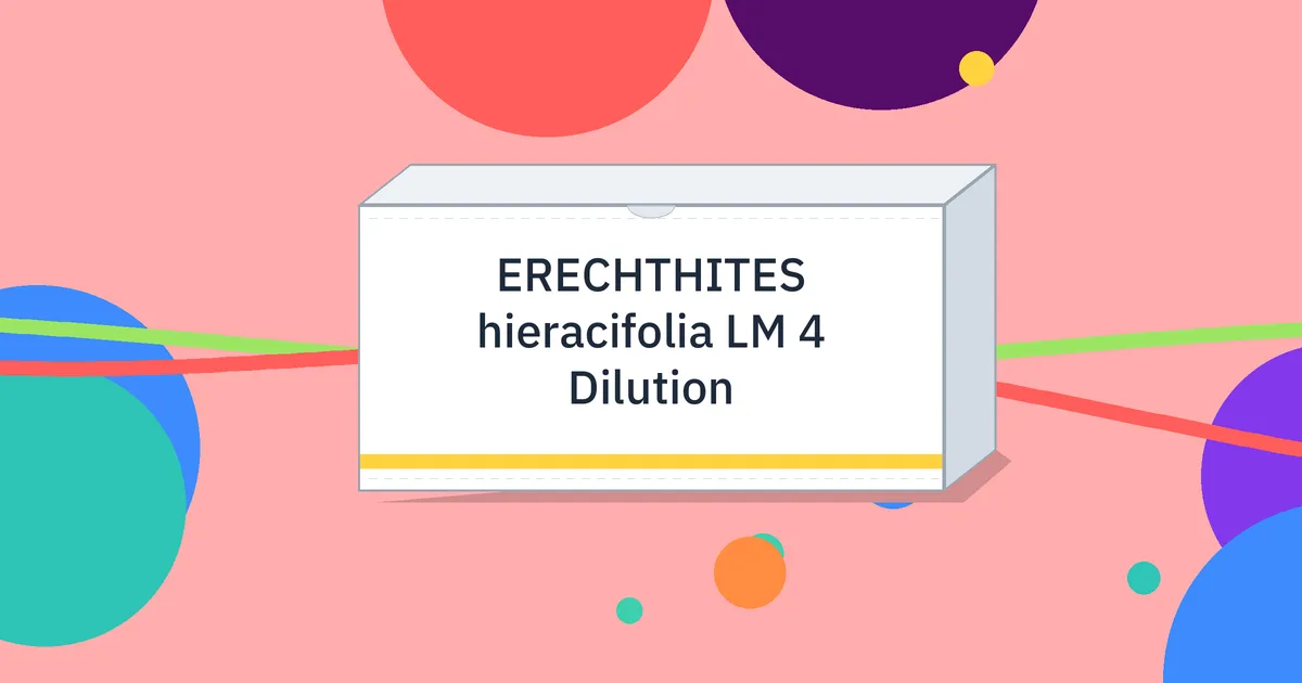 Symbolbild: Packung mit der Aufschrift ERECHTHITES hieracifolia LM 4 Dilution (PZN 13474254) – Verfügbarkeit und Bezug in Apotheken in Frankfurt am Main