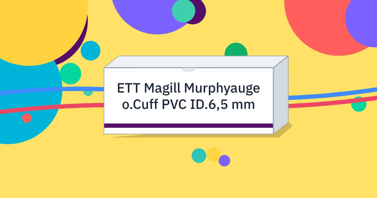Symbolbild: Packung mit der Aufschrift ETT Magill Murphyauge o.Cuff PVC ID.6,5 mm (PZN 19120617) – Verfügbarkeit und Bezug in Apotheken in Frankfurt am Main