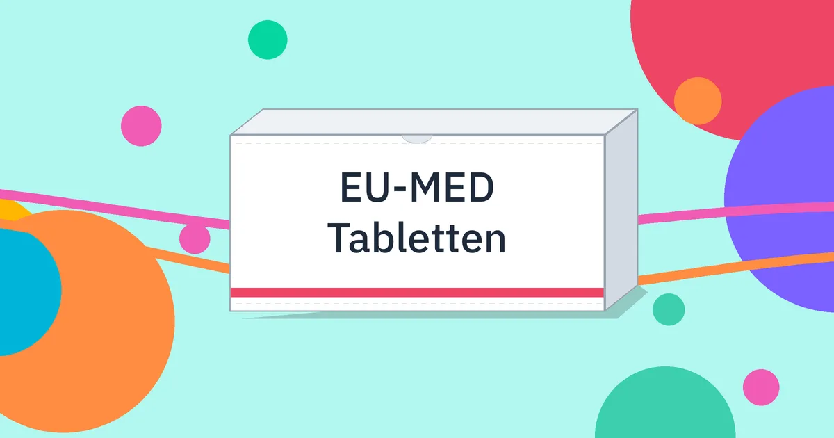 Symbolbild: Packung mit der Aufschrift EU-MED Tabletten (PZN 16020884) – Verfügbarkeit und Bezug in Apotheken in Frankfurt am Main