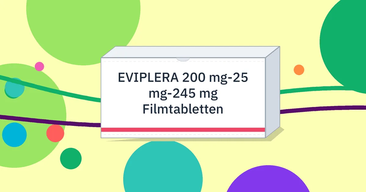 Symbolbild: Packung mit der Aufschrift EVIPLERA 200 mg-25 mg-245 mg Filmtabletten (PZN 17283367) – Verfügbarkeit und Bezug in Apotheken in Frankfurt am Main