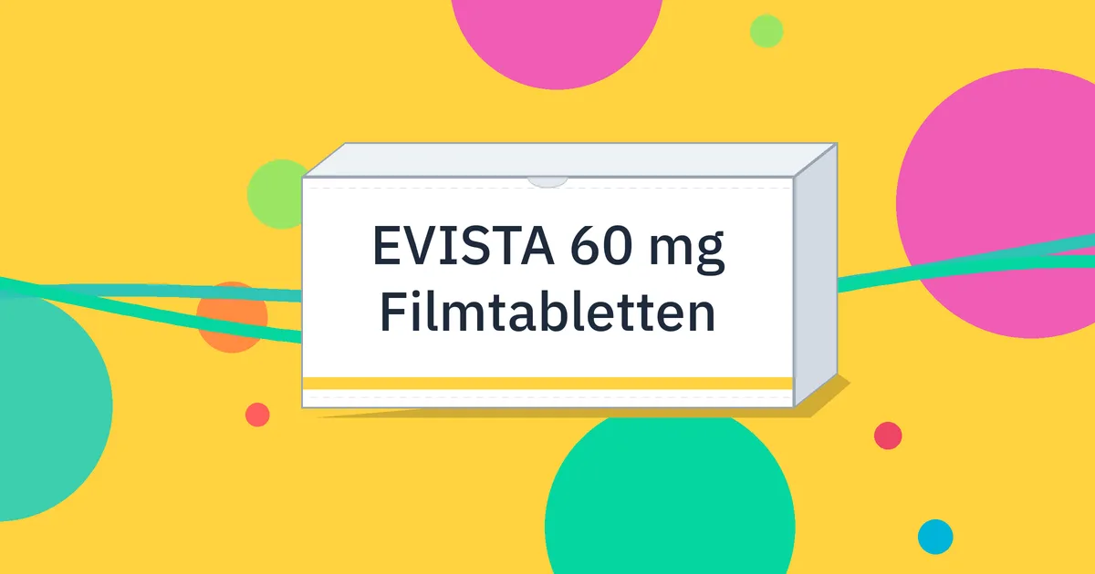 Symbolbild: Packung mit der Aufschrift EVISTA 60 mg Filmtabletten (PZN 01838656) – Verfügbarkeit und Bezug in Apotheken in Frankfurt am Main