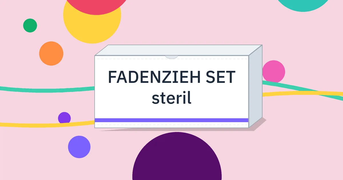 Symbolbild: Packung mit der Aufschrift FADENZIEH SET steril (PZN 09225999) – Verfügbarkeit und Bezug in Apotheken in Frankfurt am Main