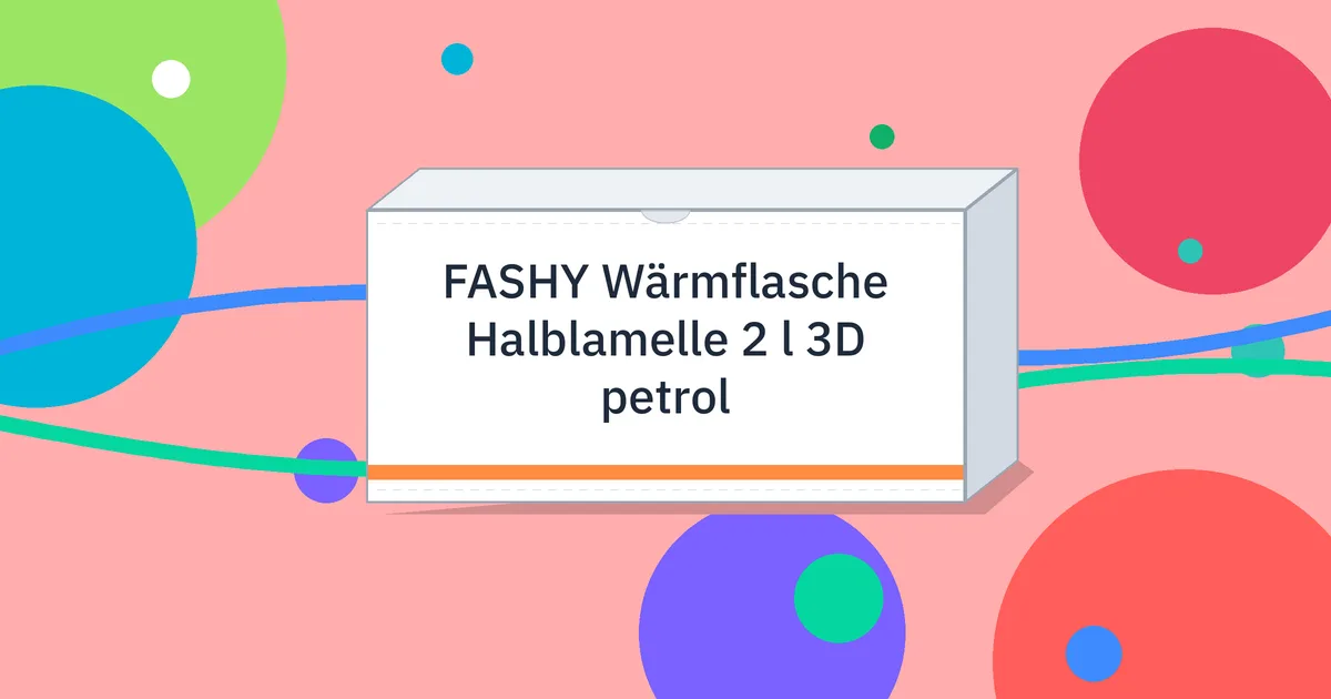 Symbolbild: Packung mit der Aufschrift FASHY Wärmflasche Halblamelle 2 l 3D petrol (PZN 17246337) – Verfügbarkeit und Bezug in Apotheken in Frankfurt am Main