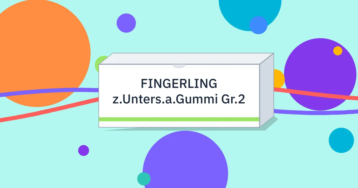Symbolbild: Packung mit der Aufschrift FINGERLING z.Unters.a.Gummi Gr.2 (PZN 01726561) – Verfügbarkeit und Bezug in Apotheken in Frankfurt am Main