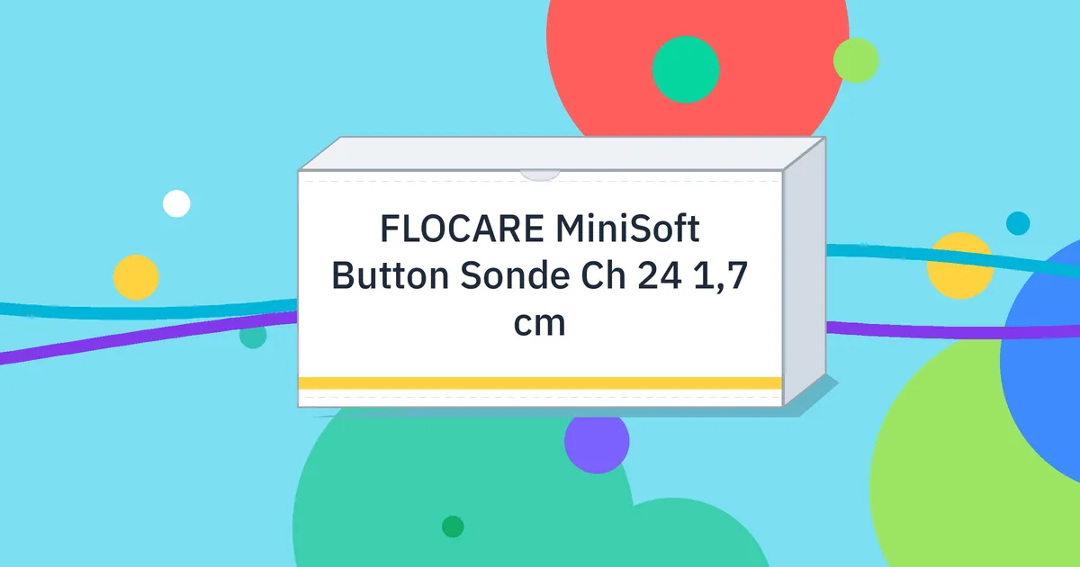 Symbolbild: Packung mit der Aufschrift FLOCARE MiniSoft Button Sonde Ch 24 1,7 cm (PZN 16019622) – Verfügbarkeit und Bezug in Apotheken in Frankfurt am Main