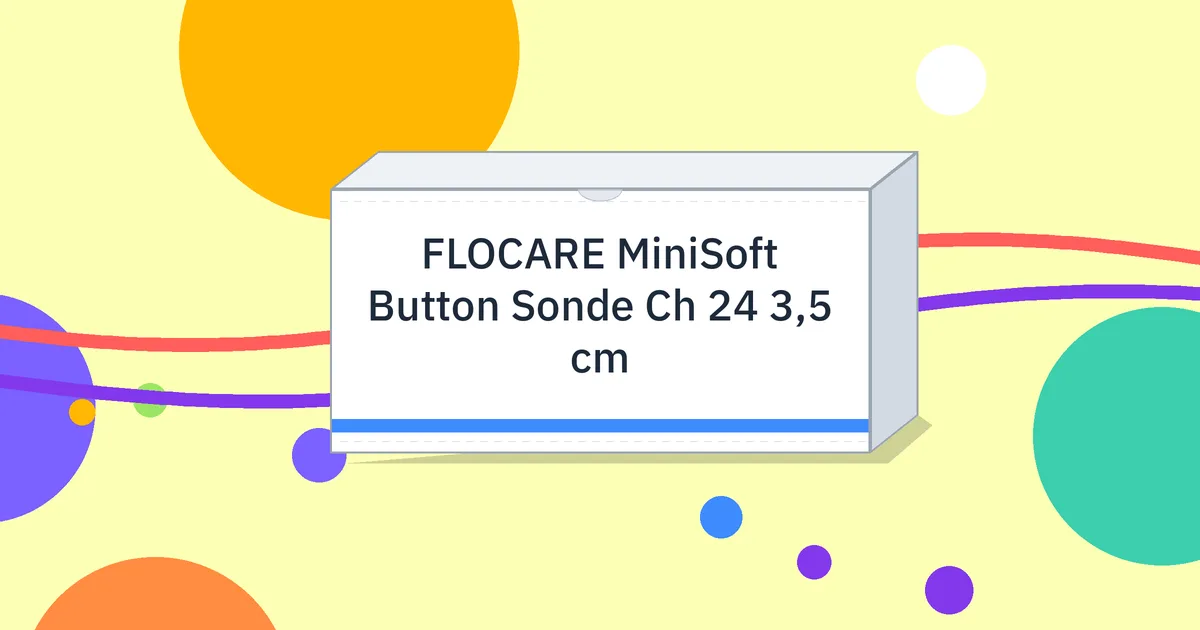 Symbolbild: Packung mit der Aufschrift FLOCARE MiniSoft Button Sonde Ch 24 3,5 cm (PZN 16019533) – Verfügbarkeit und Bezug in Apotheken in Frankfurt am Main