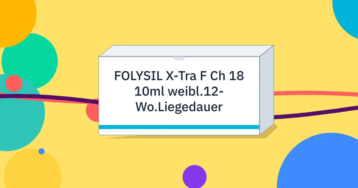 Symbolbild: Packung mit der Aufschrift FOLYSIL X-Tra F Ch 18 10ml weibl.12-Wo.Liegedauer (PZN 19672156) – Verfügbarkeit und Bezug in Apotheken in Frankfurt am Main