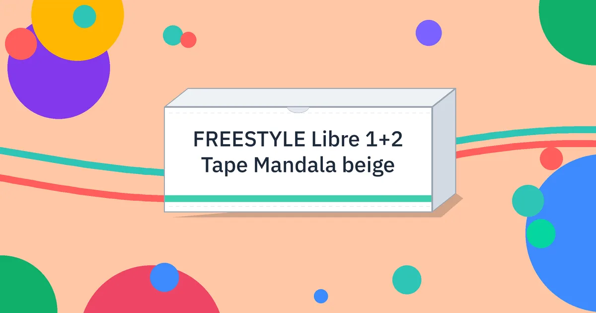 Symbolbild: Packung mit der Aufschrift FREESTYLE Libre 1+2 Tape Mandala beige (PZN 18178106) – Verfügbarkeit und Bezug in Apotheken in Frankfurt am Main
