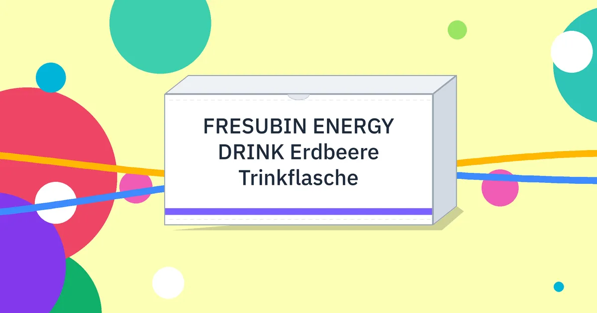 Symbolbild: Packung mit der Aufschrift FRESUBIN ENERGY DRINK Erdbeere Trinkflasche (PZN 19791493) – Verfügbarkeit und Bezug in Apotheken in Frankfurt am Main