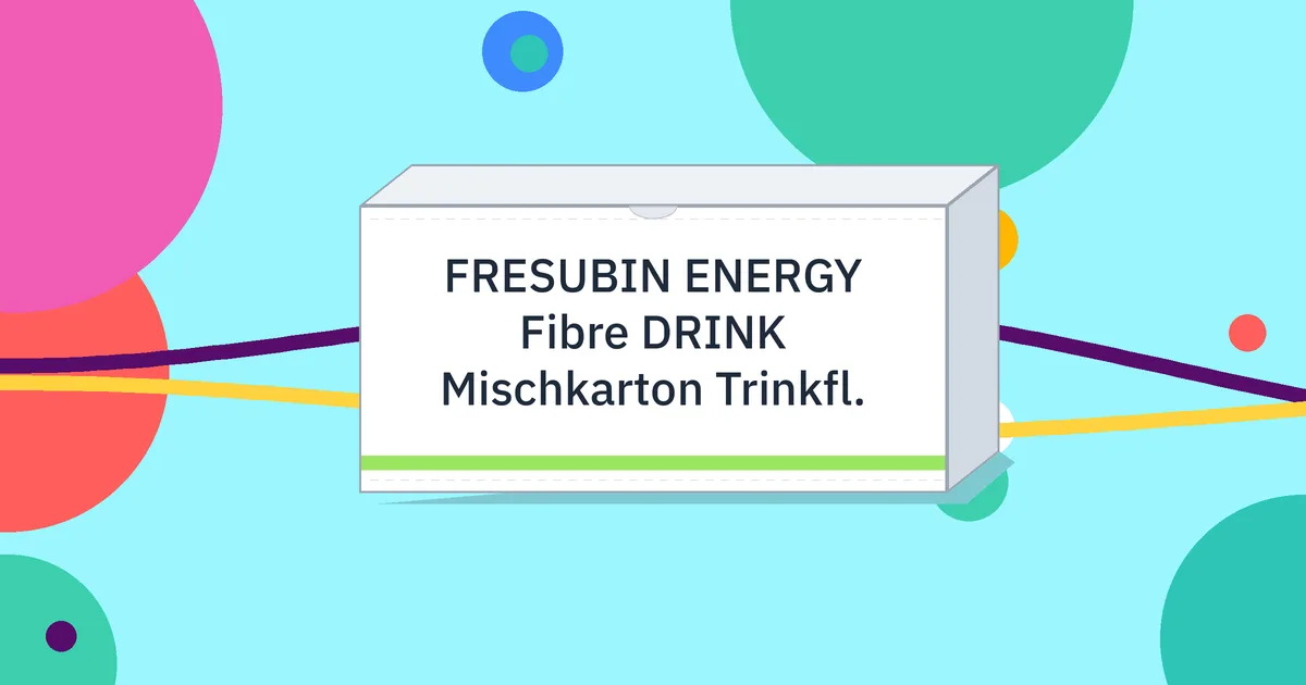 Symbolbild: Packung mit der Aufschrift FRESUBIN ENERGY Fibre DRINK Mischkarton Trinkfl. (PZN 18832623) – Verfügbarkeit und Bezug in Apotheken in Frankfurt am Main