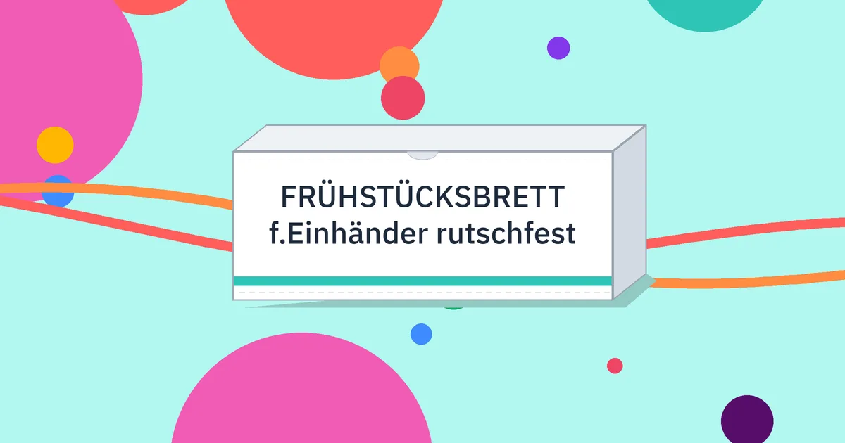 Symbolbild: Packung mit der Aufschrift FRÜHSTÜCKSBRETT f.Einhänder rutschfest (PZN 03867917) – Verfügbarkeit und Bezug in Apotheken in Frankfurt am Main