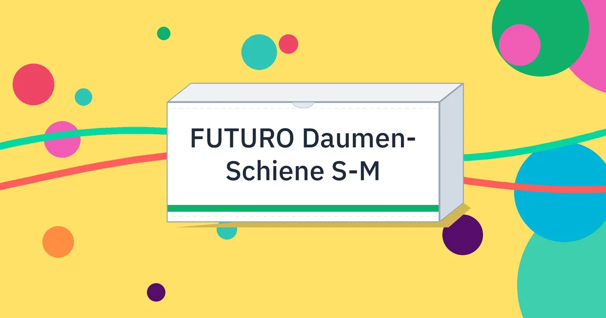 Symbolbild: Packung mit der Aufschrift FUTURO Daumen-Schiene S-M (PZN 06825894) – Verfügbarkeit und Bezug in Apotheken in Frankfurt am Main