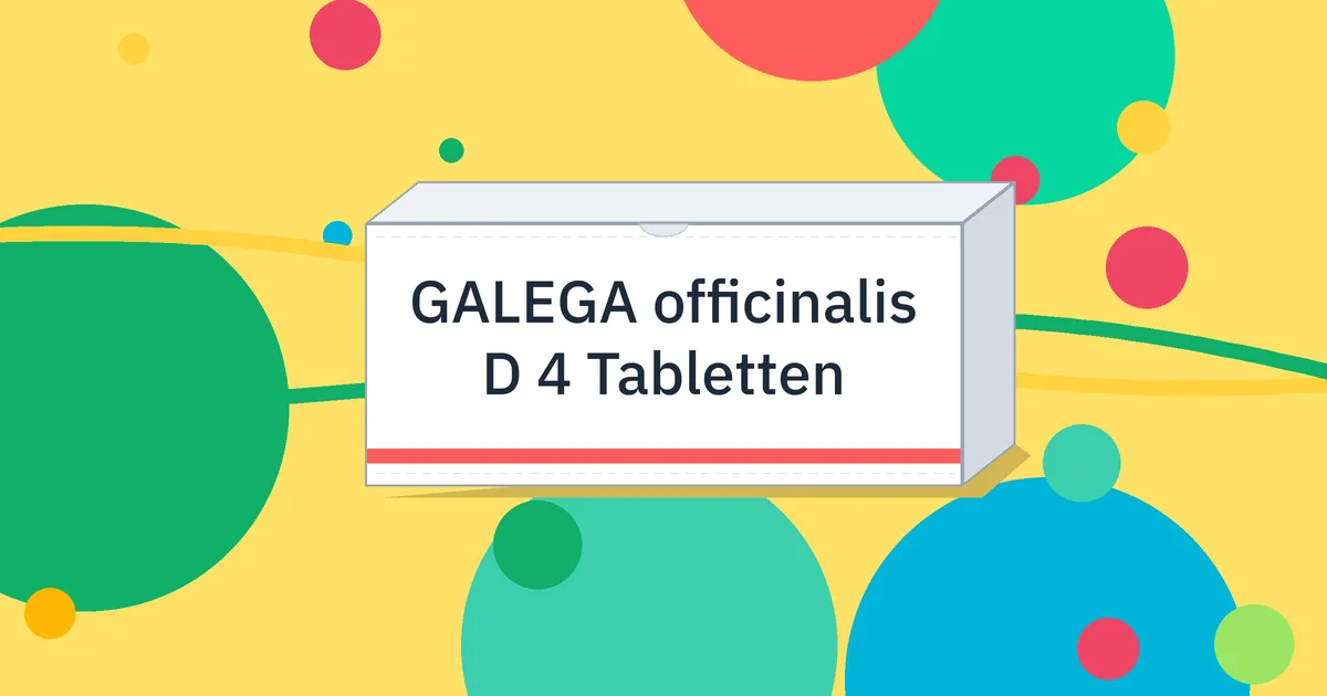 Symbolbild: Packung mit der Aufschrift GALEGA officinalis D 4 Tabletten (PZN 02630662) – Verfügbarkeit und Bezug in Apotheken in Frankfurt am Main
