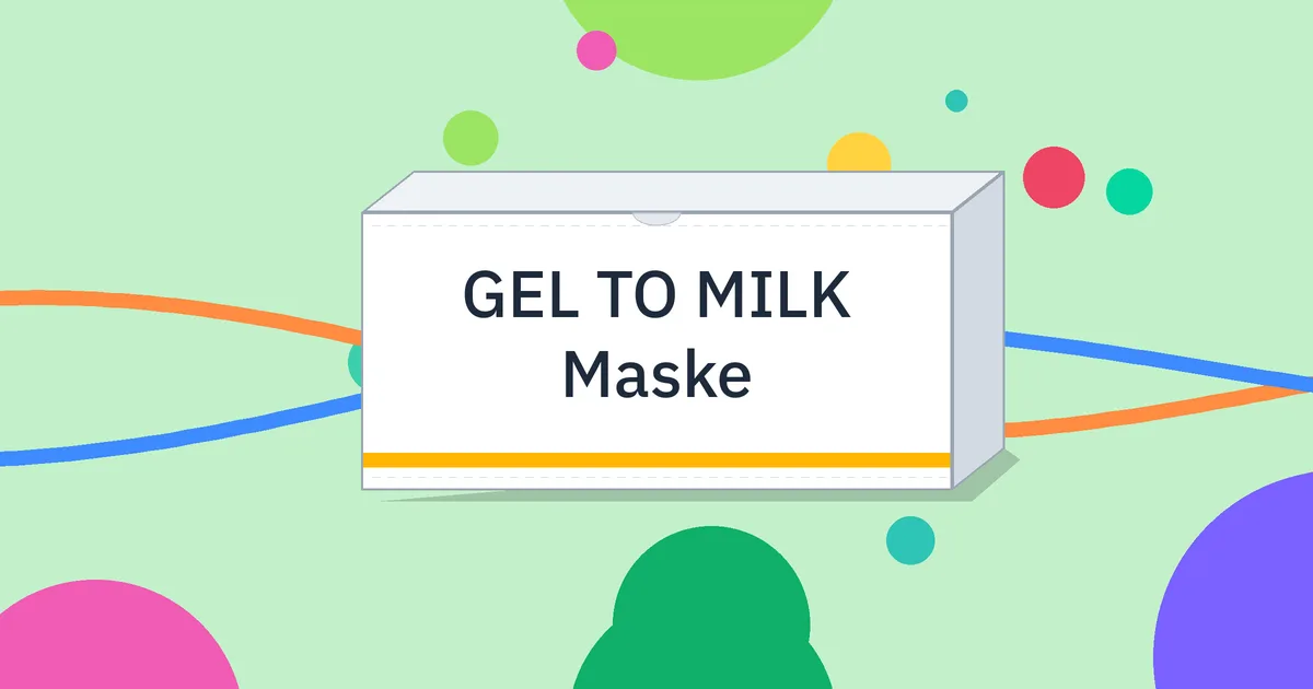 Symbolbild: Packung mit der Aufschrift GEL TO MILK Maske (PZN 19872754) – Verfügbarkeit und Bezug in Apotheken in Frankfurt am Main