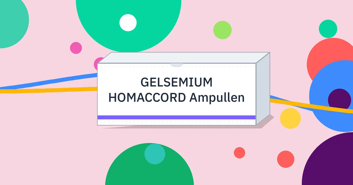 Symbolbild: Packung mit der Aufschrift GELSEMIUM HOMACCORD Ampullen (PZN 00412984) – Verfügbarkeit und Bezug in Apotheken in Frankfurt am Main