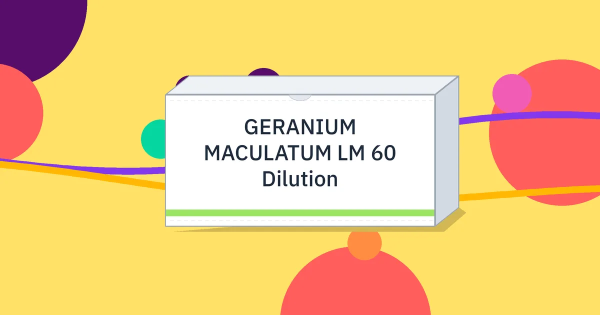 Symbolbild: Packung mit der Aufschrift GERANIUM MACULATUM LM 60 Dilution (PZN 12876944) – Verfügbarkeit und Bezug in Apotheken in Frankfurt am Main
