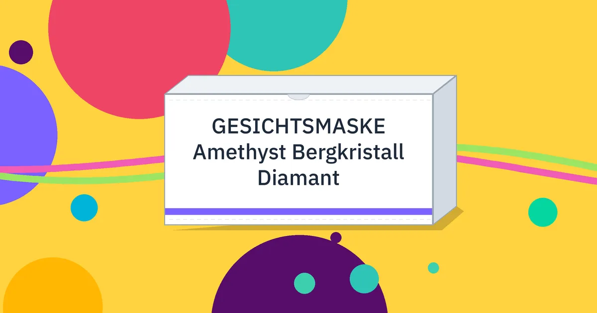 Symbolbild: Packung mit der Aufschrift GESICHTSMASKE Amethyst Bergkristall Diamant (PZN 18914522) – Verfügbarkeit und Bezug in Apotheken in Frankfurt am Main