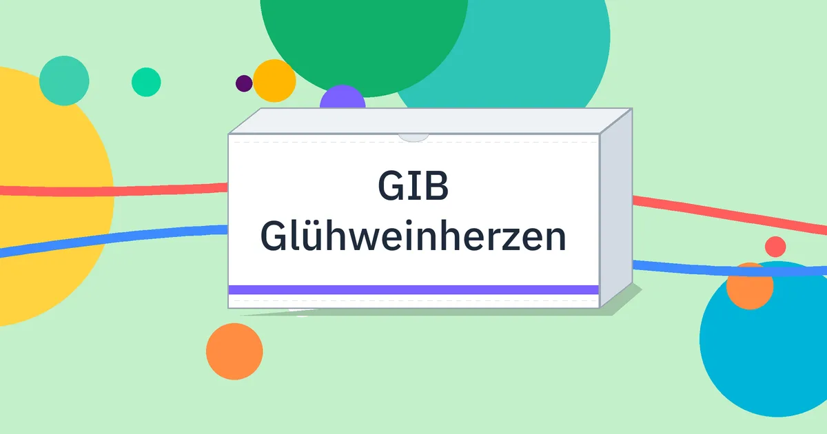 Symbolbild: Packung mit der Aufschrift GIB Glühweinherzen (PZN 19420673) – Verfügbarkeit und Bezug in Apotheken in Frankfurt am Main