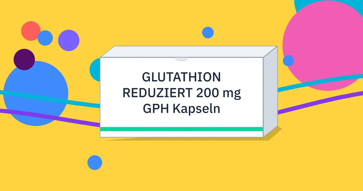Symbolbild: Packung mit der Aufschrift GLUTATHION REDUZIERT 200 mg GPH Kapseln (PZN 09786551) – Verfügbarkeit und Bezug in Apotheken in Frankfurt am Main