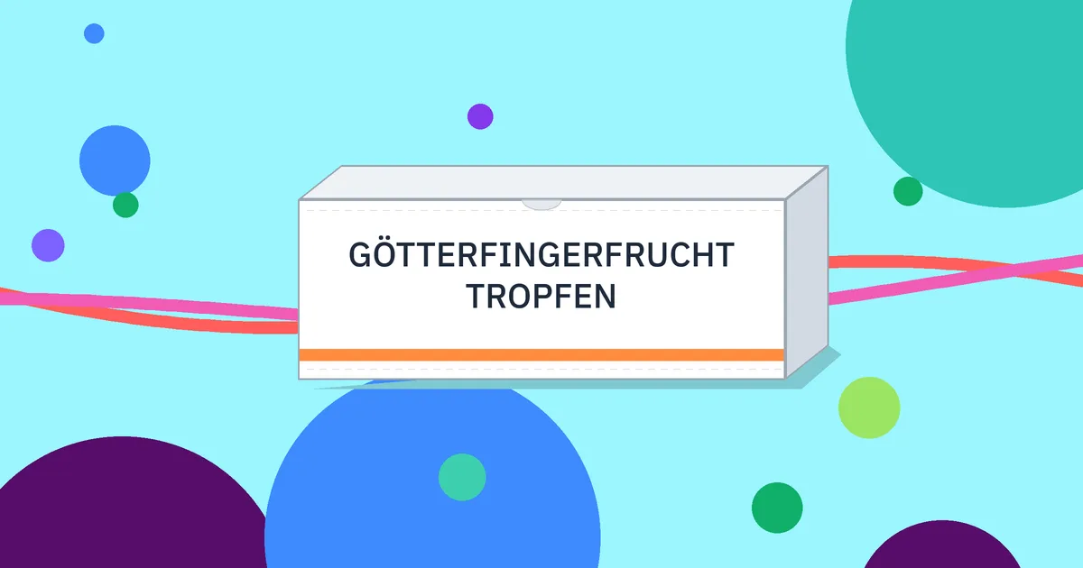 Symbolbild: Packung mit der Aufschrift GÖTTERFINGERFRUCHT TROPFEN (PZN 15230496) – Verfügbarkeit und Bezug in Apotheken in Frankfurt am Main