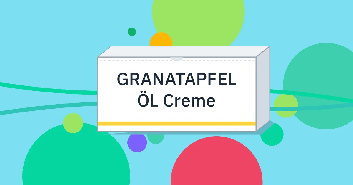 Symbolbild: Packung mit der Aufschrift GRANATAPFEL ÖL Creme (PZN 19338291) – Verfügbarkeit und Bezug in Apotheken in Frankfurt am Main