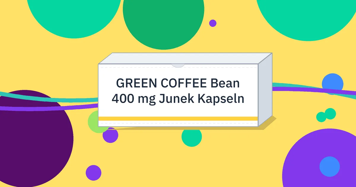 Symbolbild: Packung mit der Aufschrift GREEN COFFEE Bean 400 mg Junek Kapseln (PZN 11176535) – Verfügbarkeit und Bezug in Apotheken in Frankfurt am Main